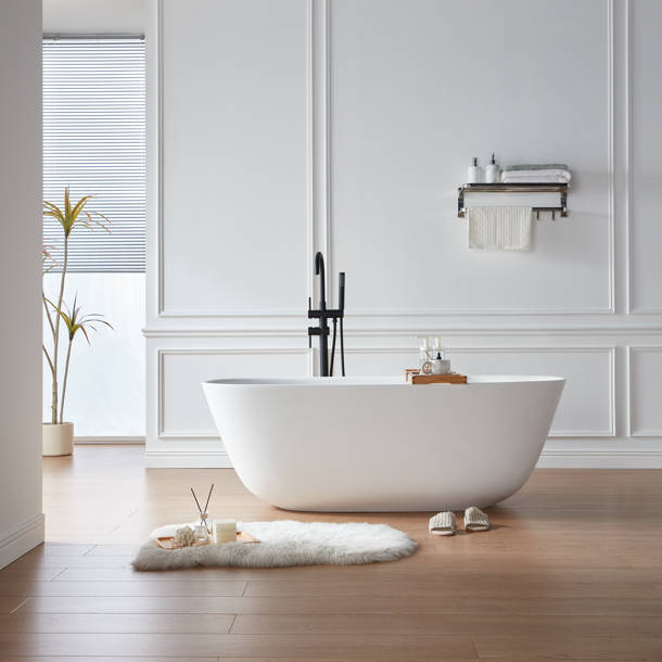 Hydro Systems Soho 48'' x 30'' Freestanding Soaking Solid Surface Bathtub | Wayfair
